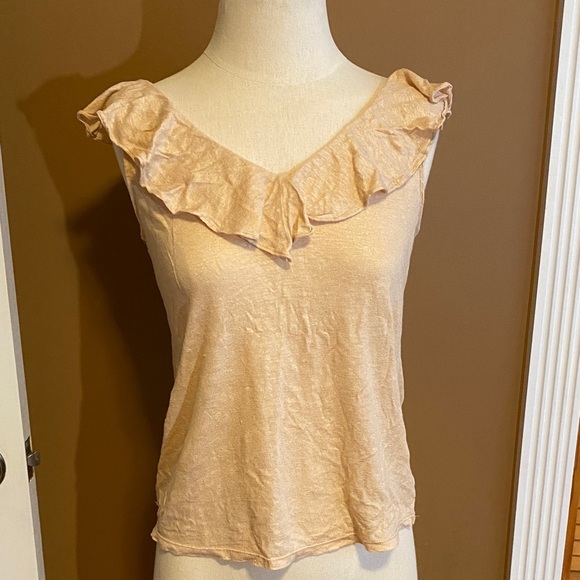 Lilly Pulitzer | Tops | Lilly Pulitzer Gold Metallic Ruffled Top | Poshmark